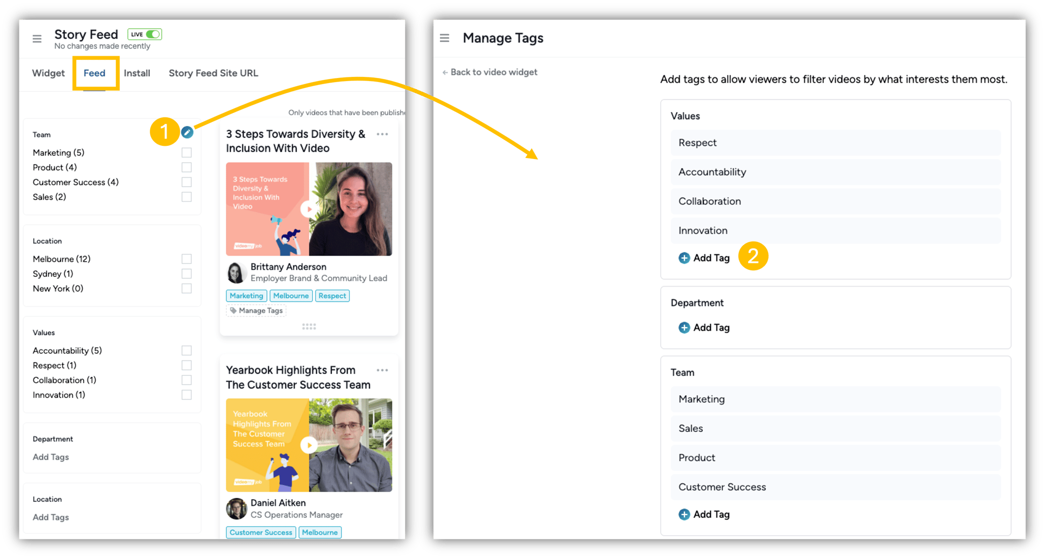 How to Set-up Your Story Feed